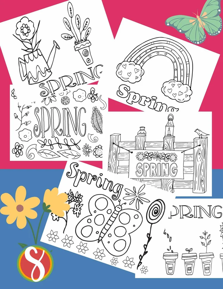Free Spring Coloring Pages — Stevie Doodles