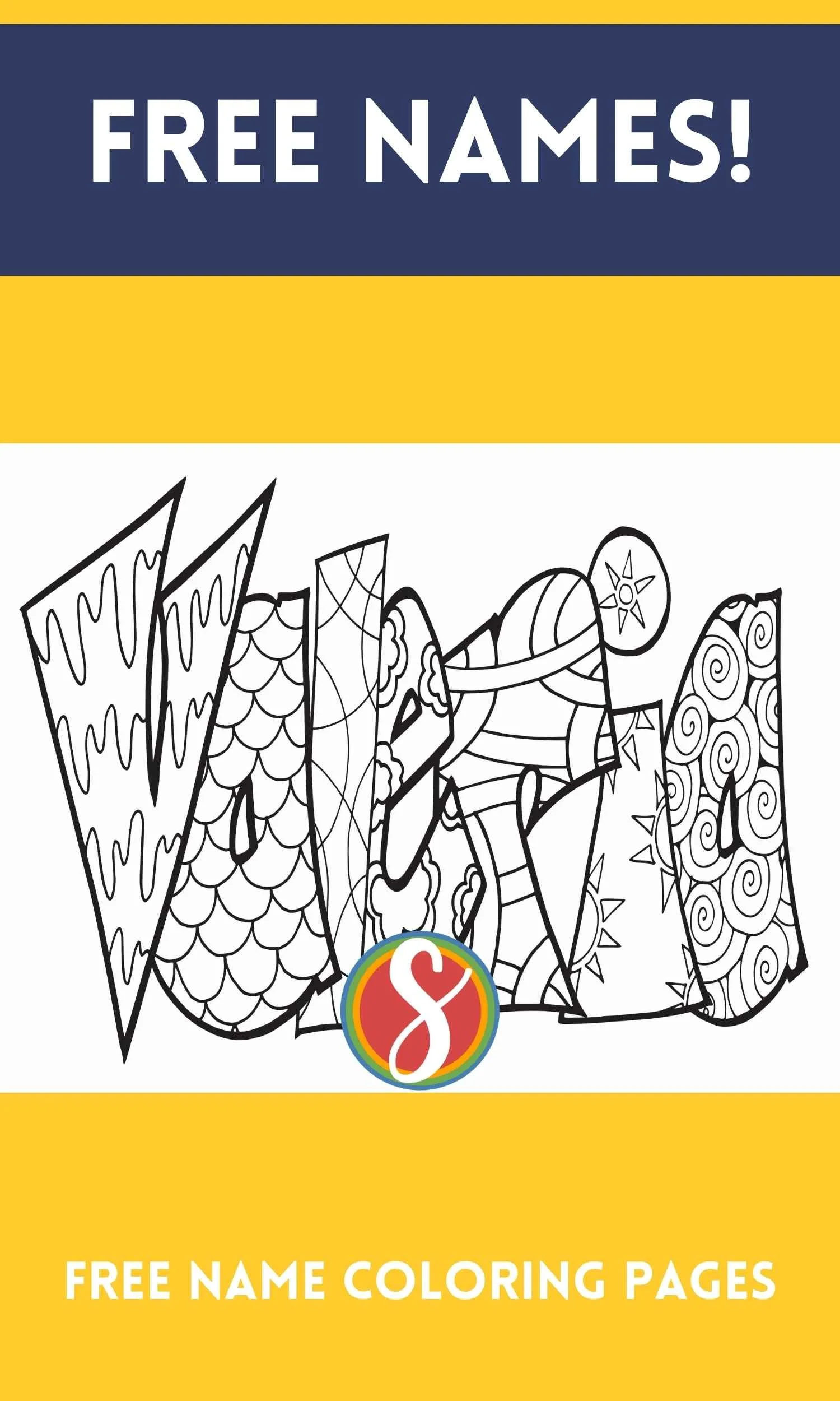 Free VALERIA Name Coloring Page Printable — Stevie Doodles