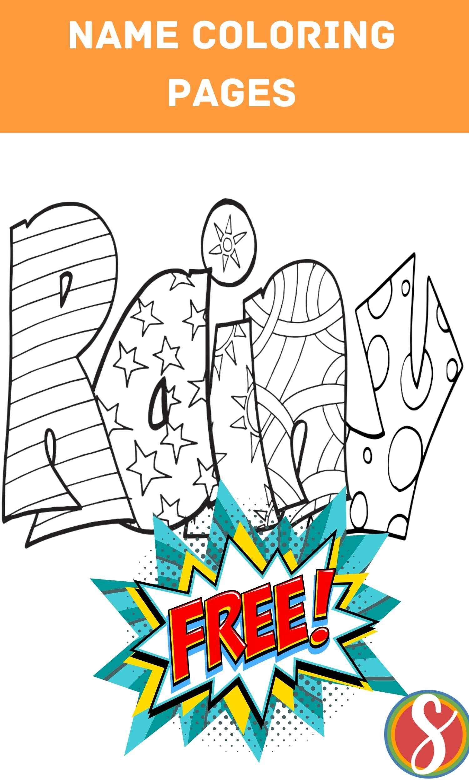 RAINY Free Name Coloring Page — Stevie Doodles