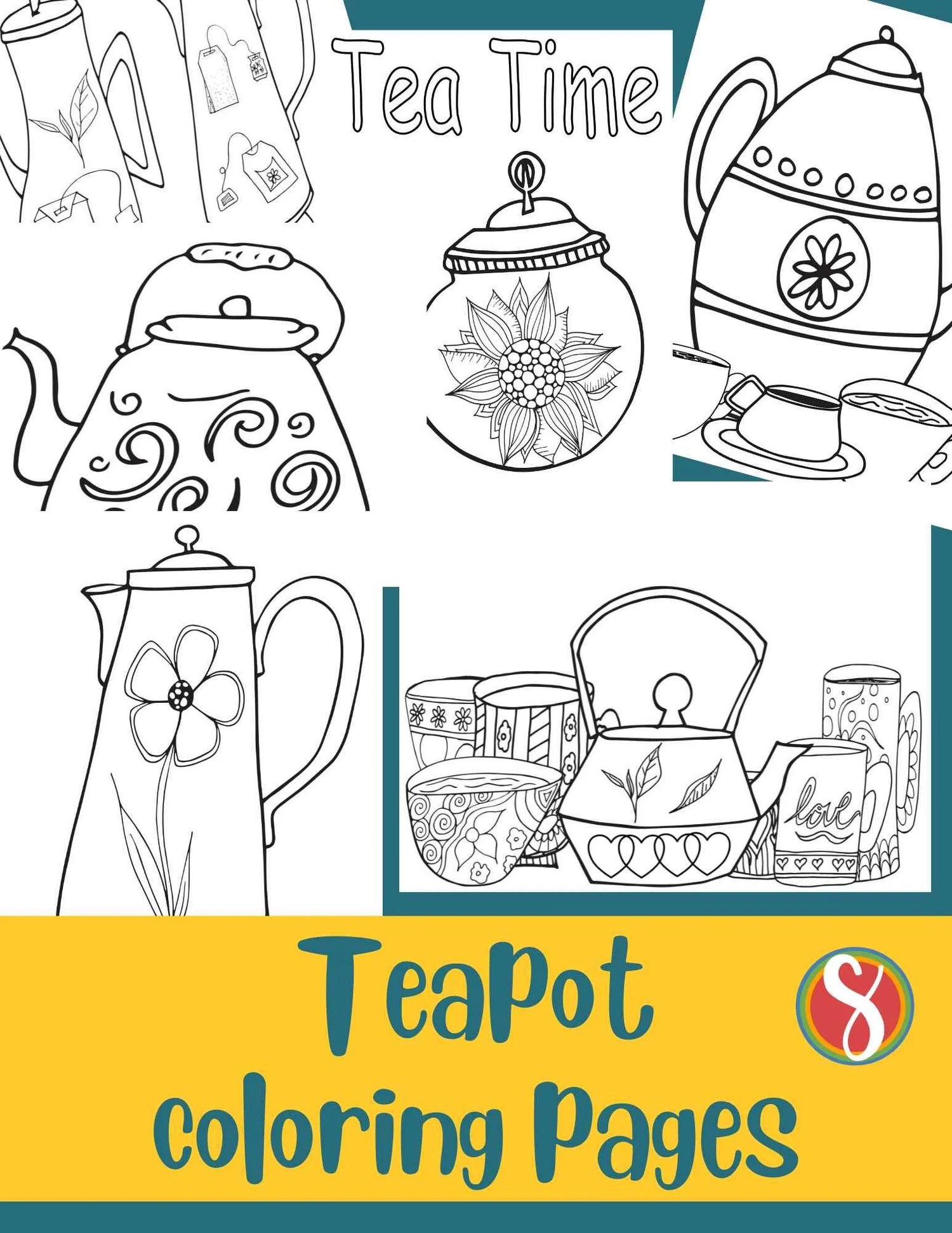 Free Teapot Coloring Pages — Stevie Doodles