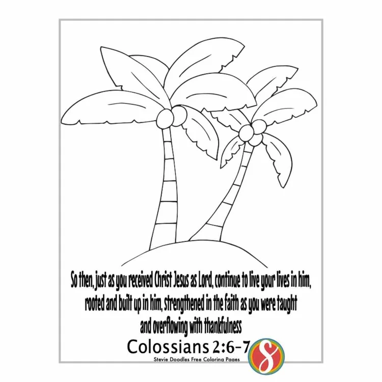 Free Colossians 2:6-7 Coloring Page — Stevie Doodles