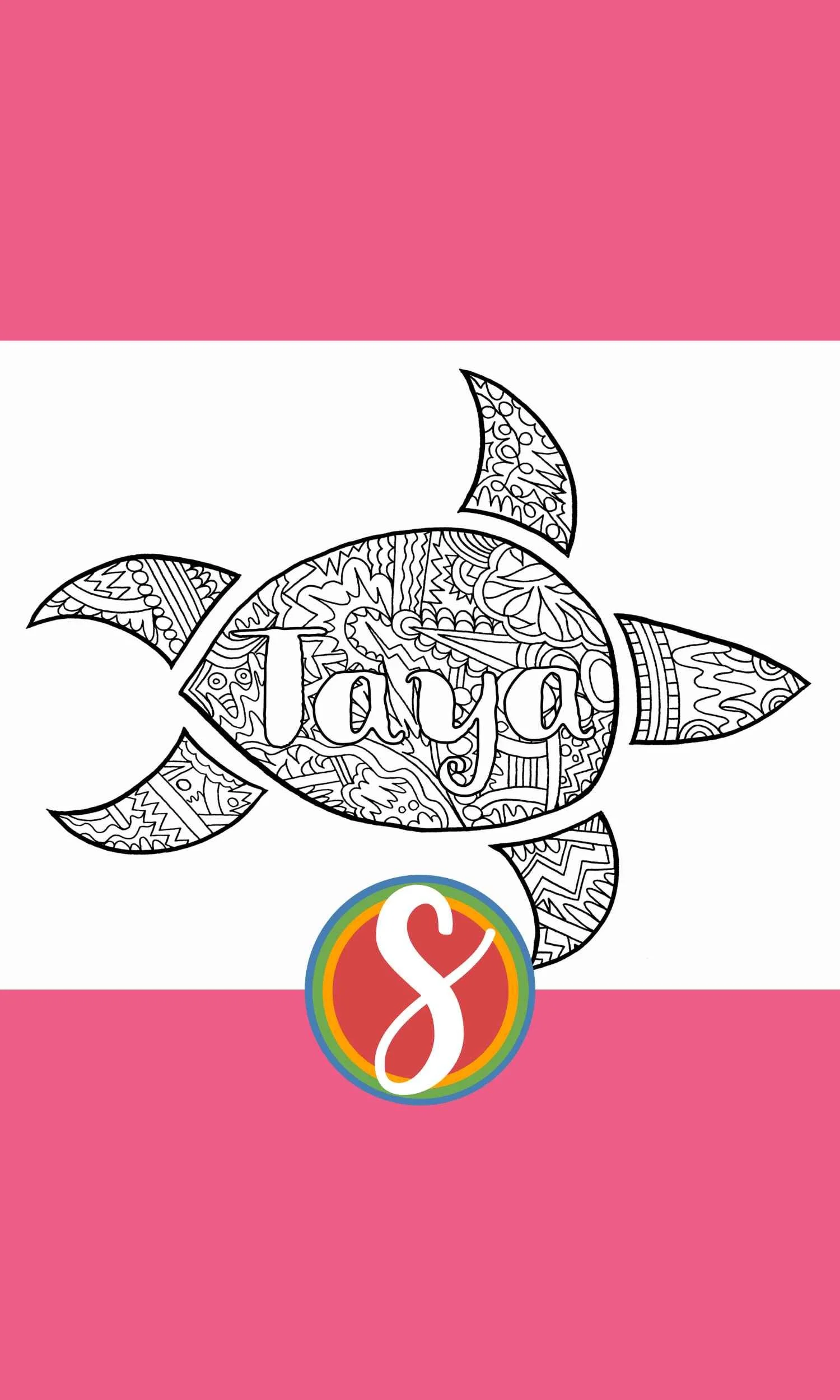 Free TAYA Name Coloring Pages — Stevie Doodles