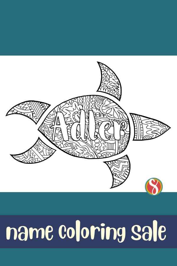 ADLER Free Name Coloring Page — Stevie Doodles