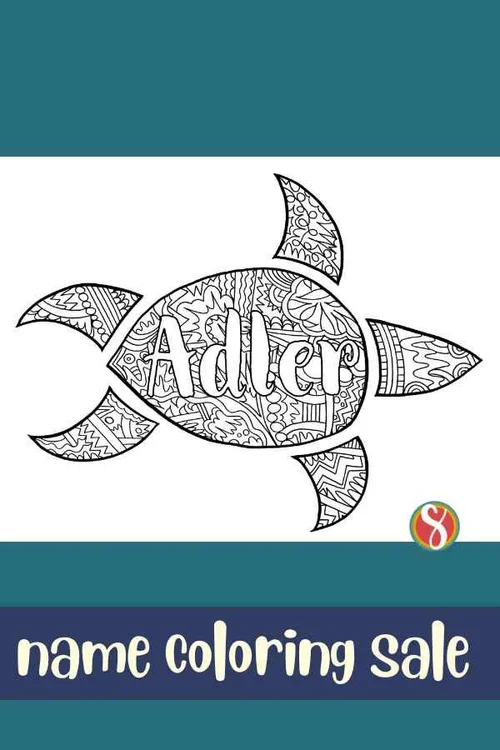 ADLER Free Name Coloring Page — Stevie Doodles