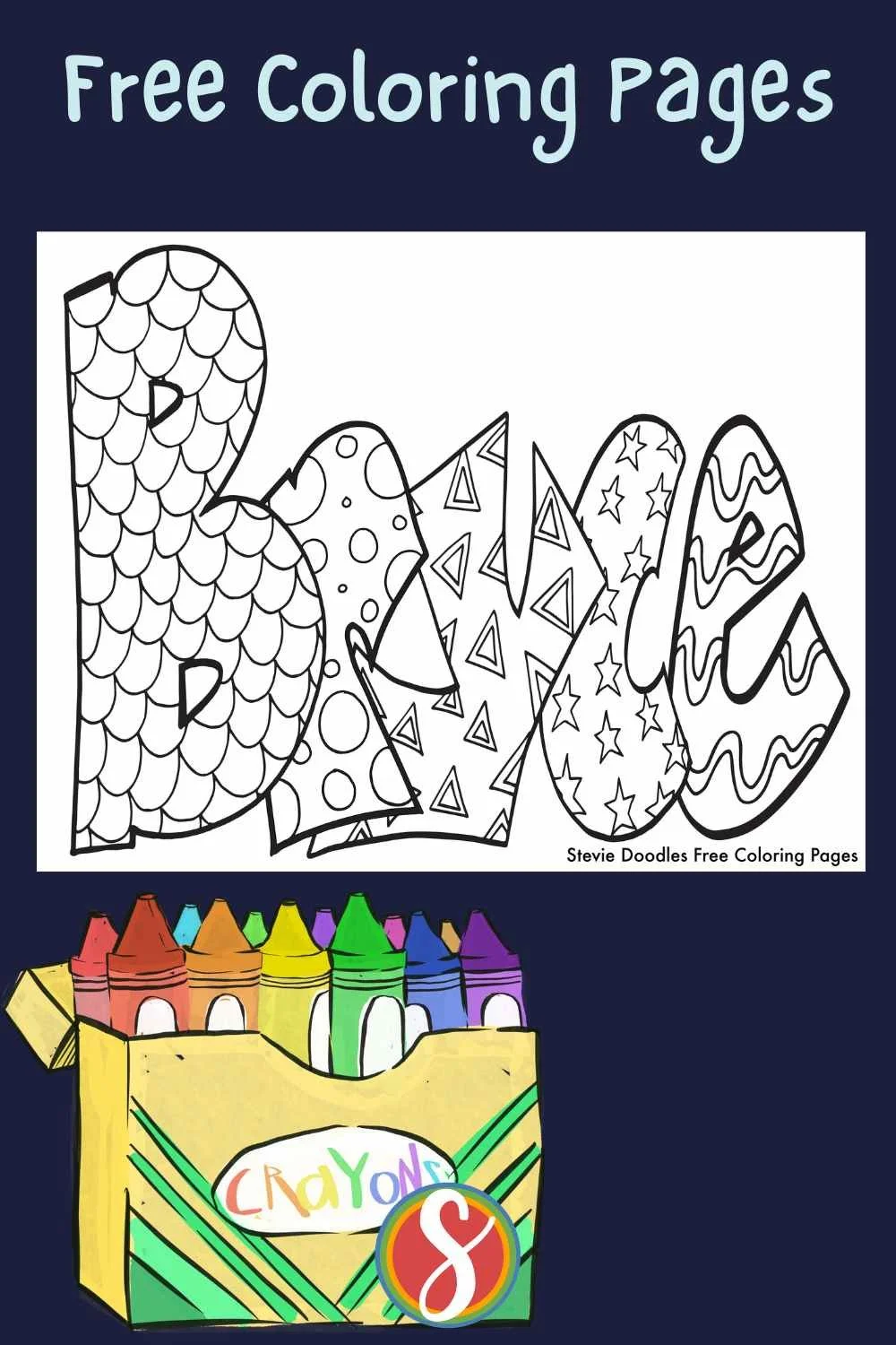 BRYCE - Free Name Coloring Page Flower Style — Stevie Doodles