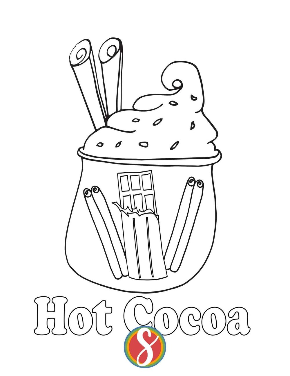 Free Hot Cocoa Coloring Pages — Stevie Doodles