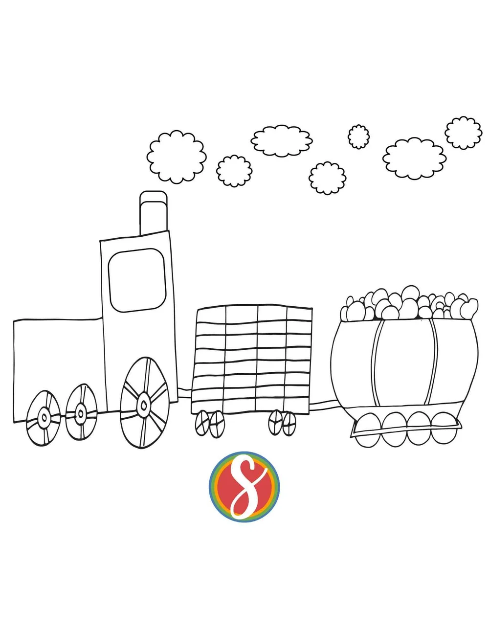 Free Train Coloring Pages — Stevie Doodles
