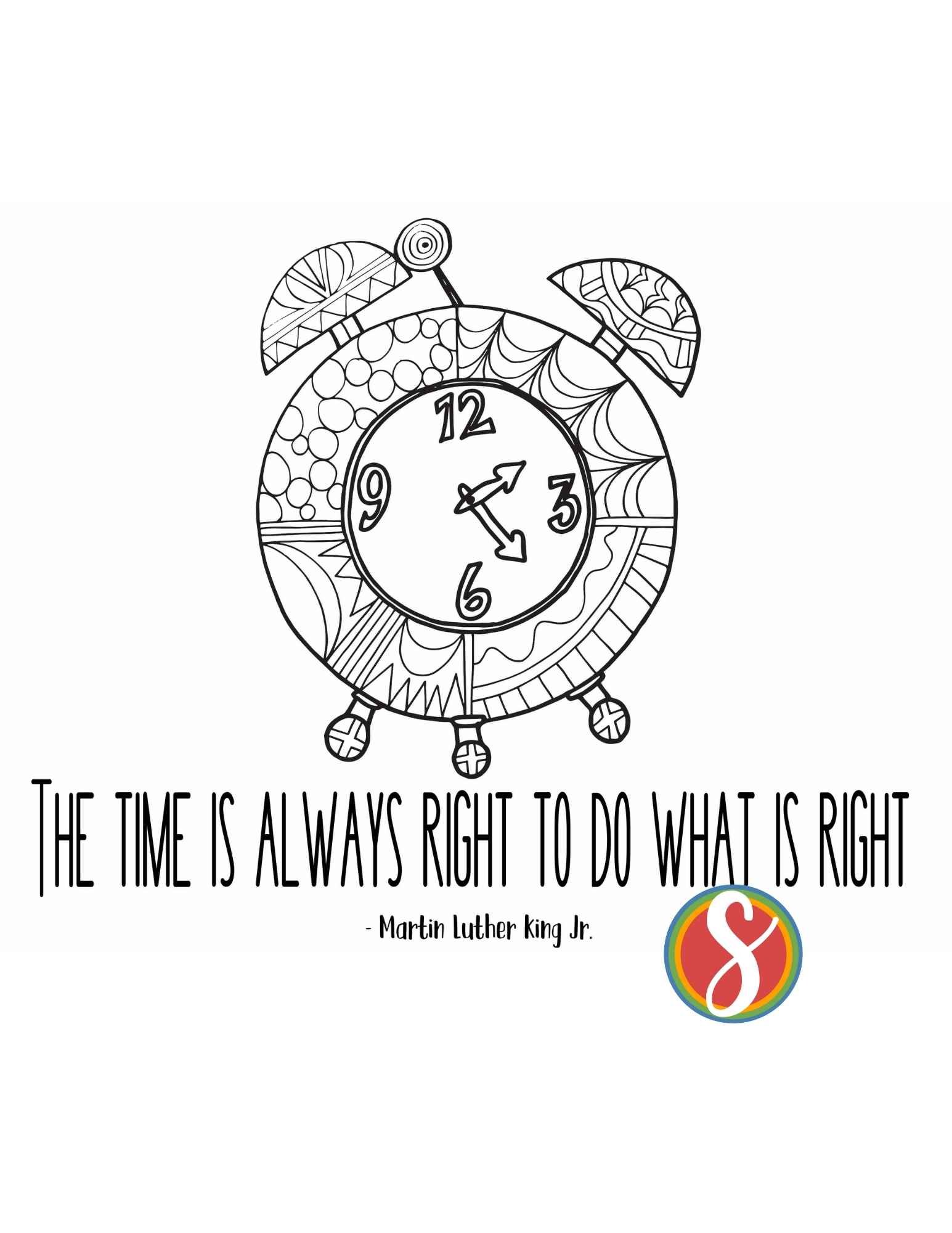 Free MLK Jr Quote Coloring Pages — Stevie Doodles