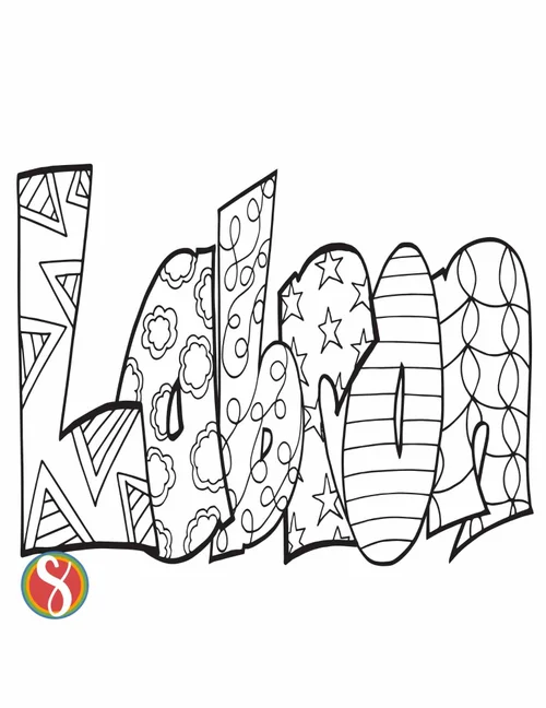 Free LABRON Name Coloring Pages — Stevie Doodles
