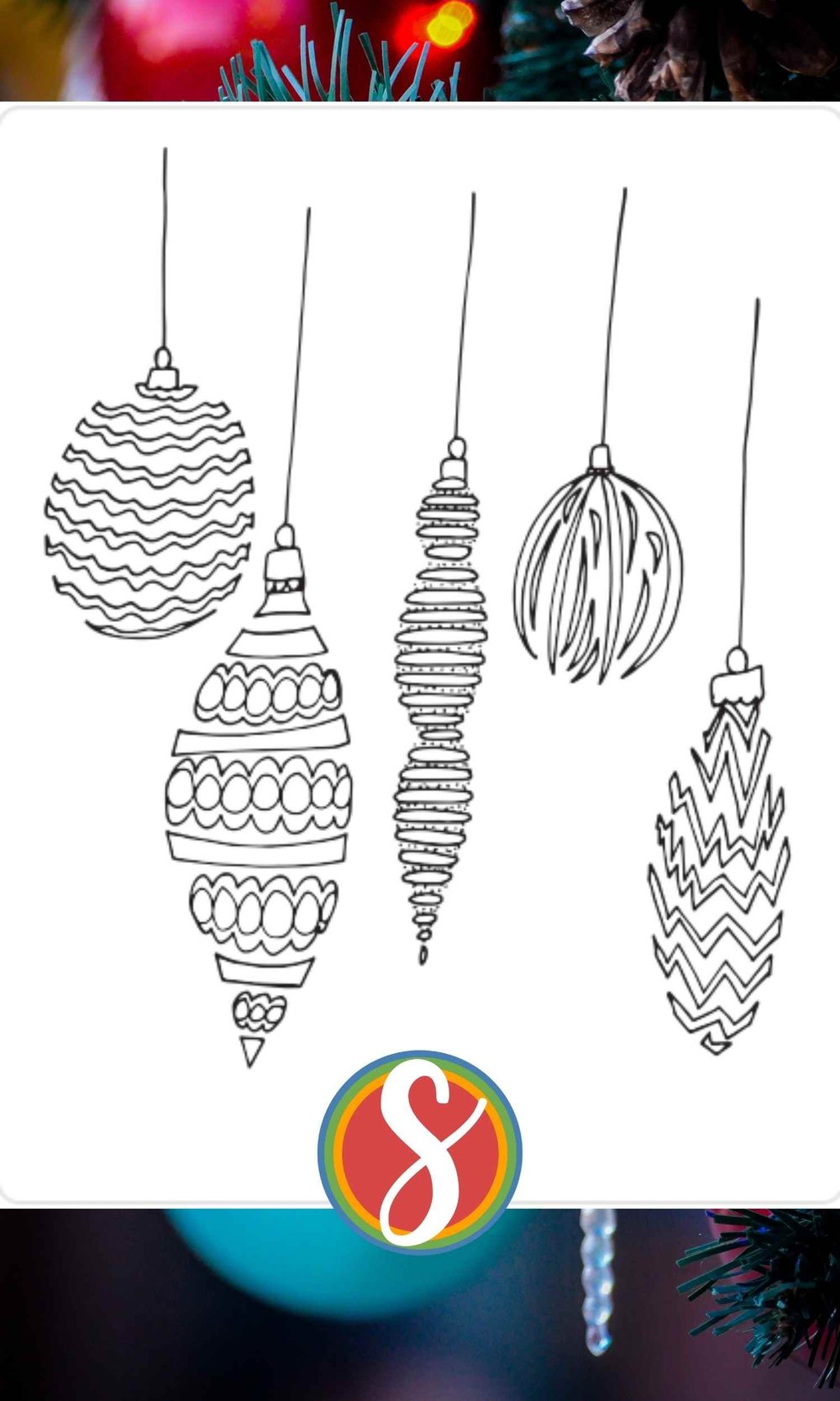 Free Christmas Ornament Coloring Pages — Stevie Doodles