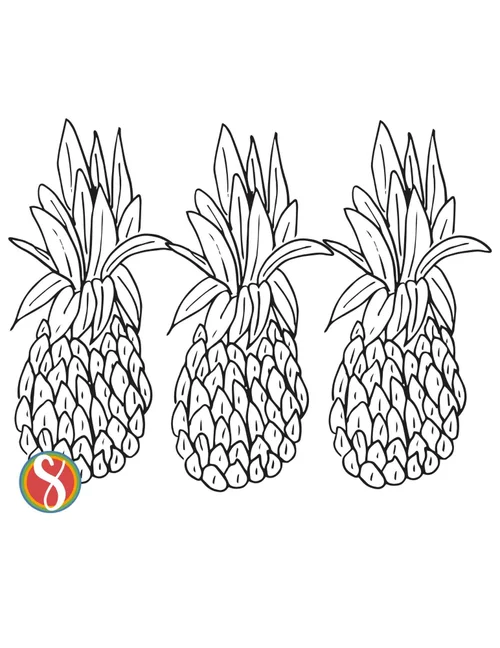 Free Pineapple Coloring Pages — Stevie Doodles