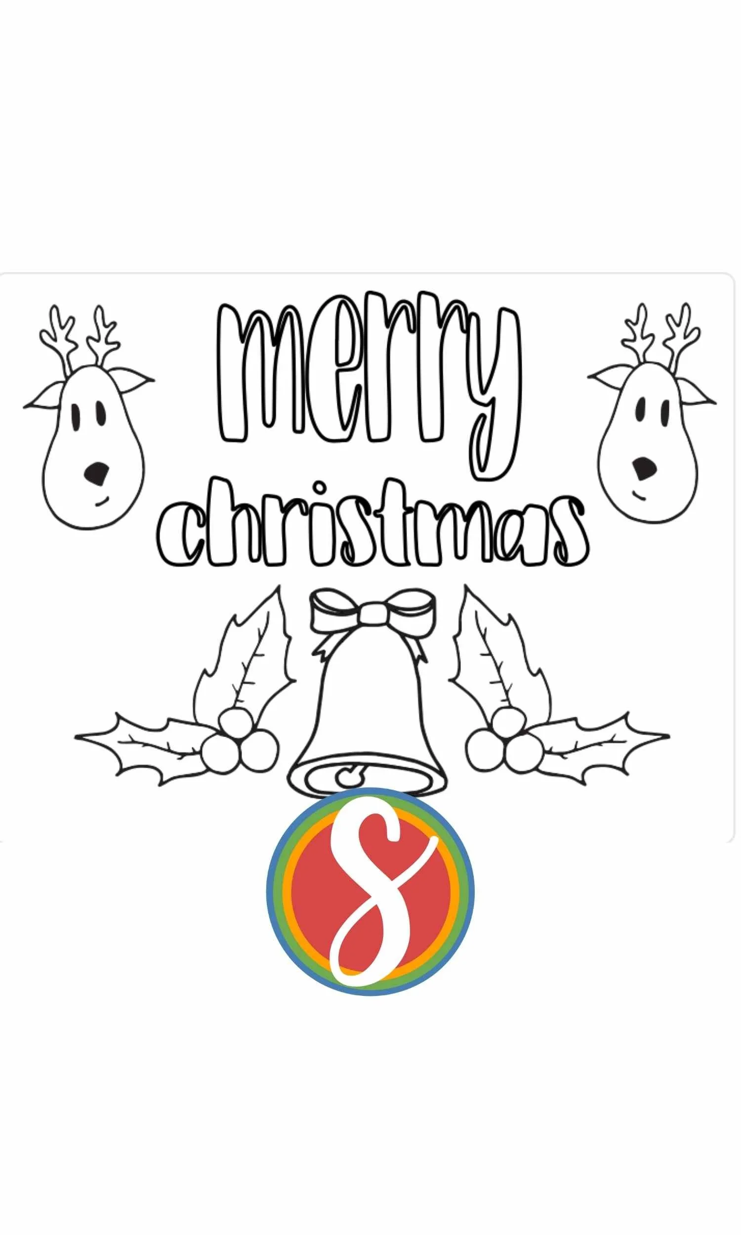 Free Reindeer Christmas Coloring Pages — Stevie Doodles