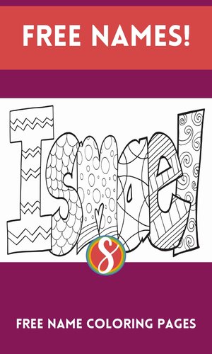 Free ISMAEL Name Coloring Page Printable — Stevie Doodles