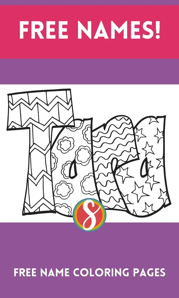 Free TARA Name Coloring Page Printable — Stevie Doodles