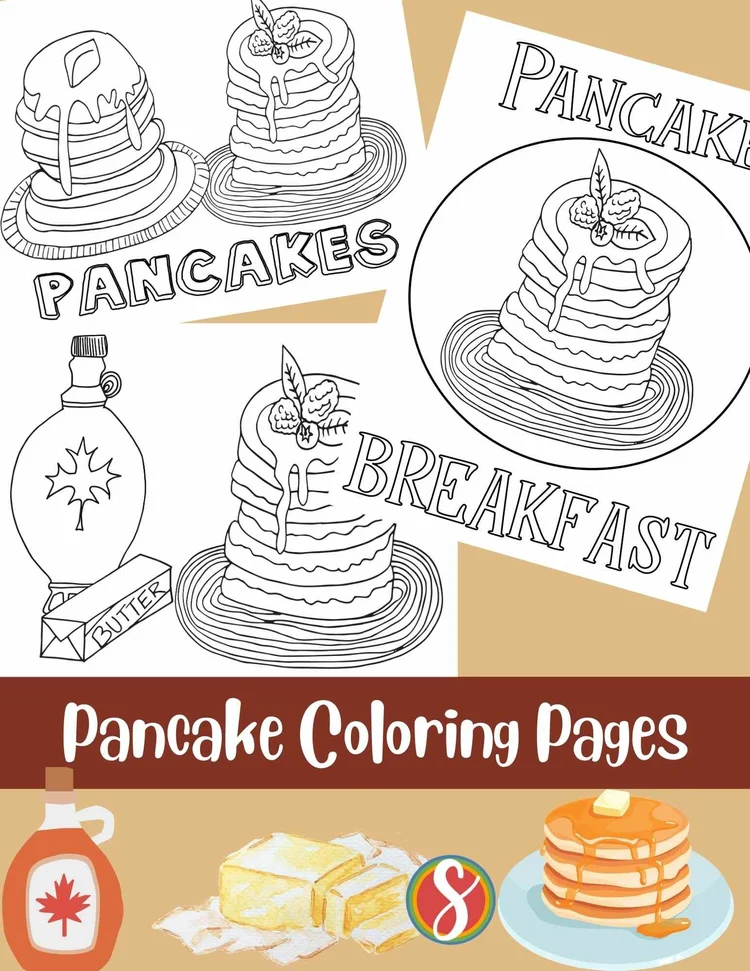 Free Pancakes Coloring Pages — Stevie Doodles