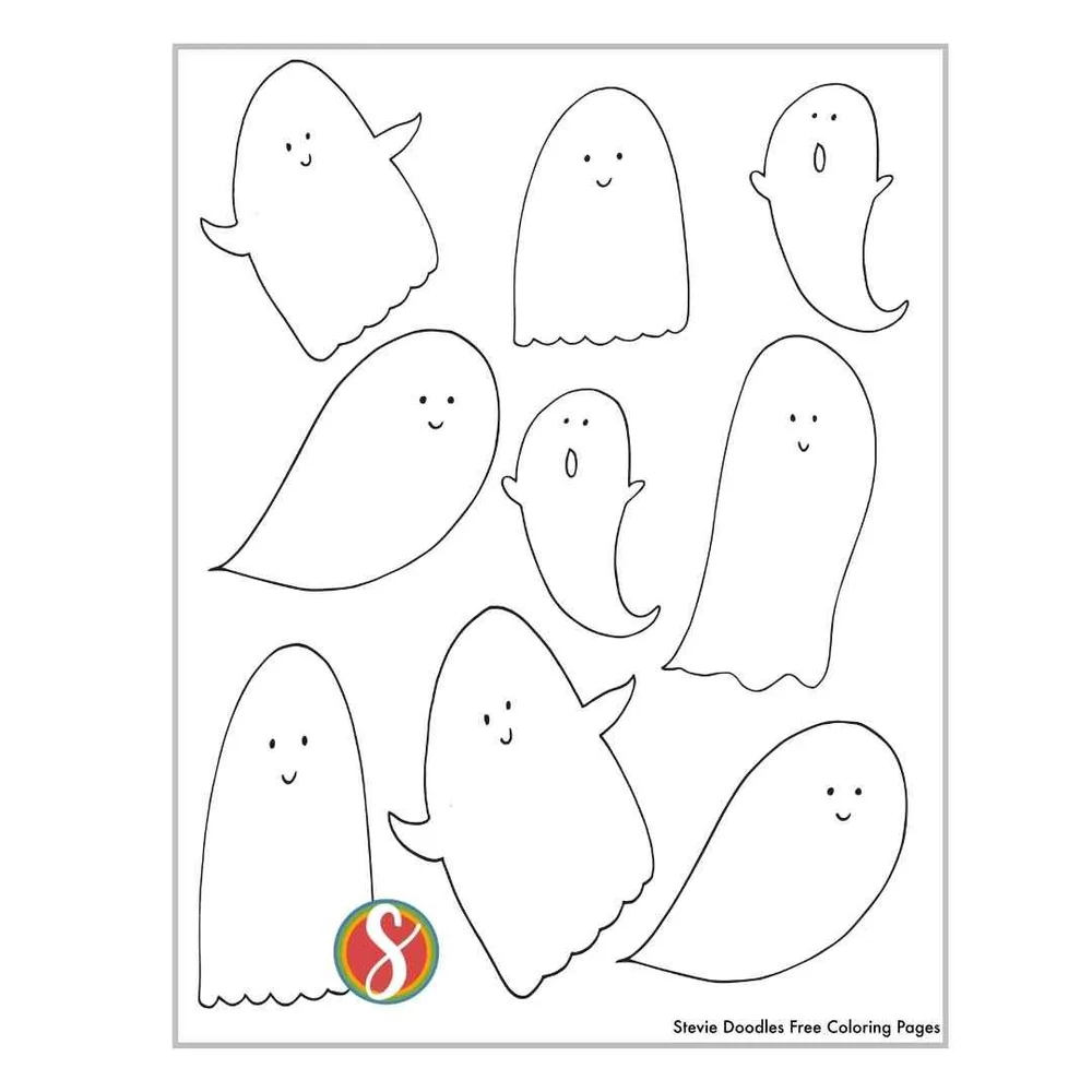 Free Ghost Coloring Pages — Stevie Doodles
