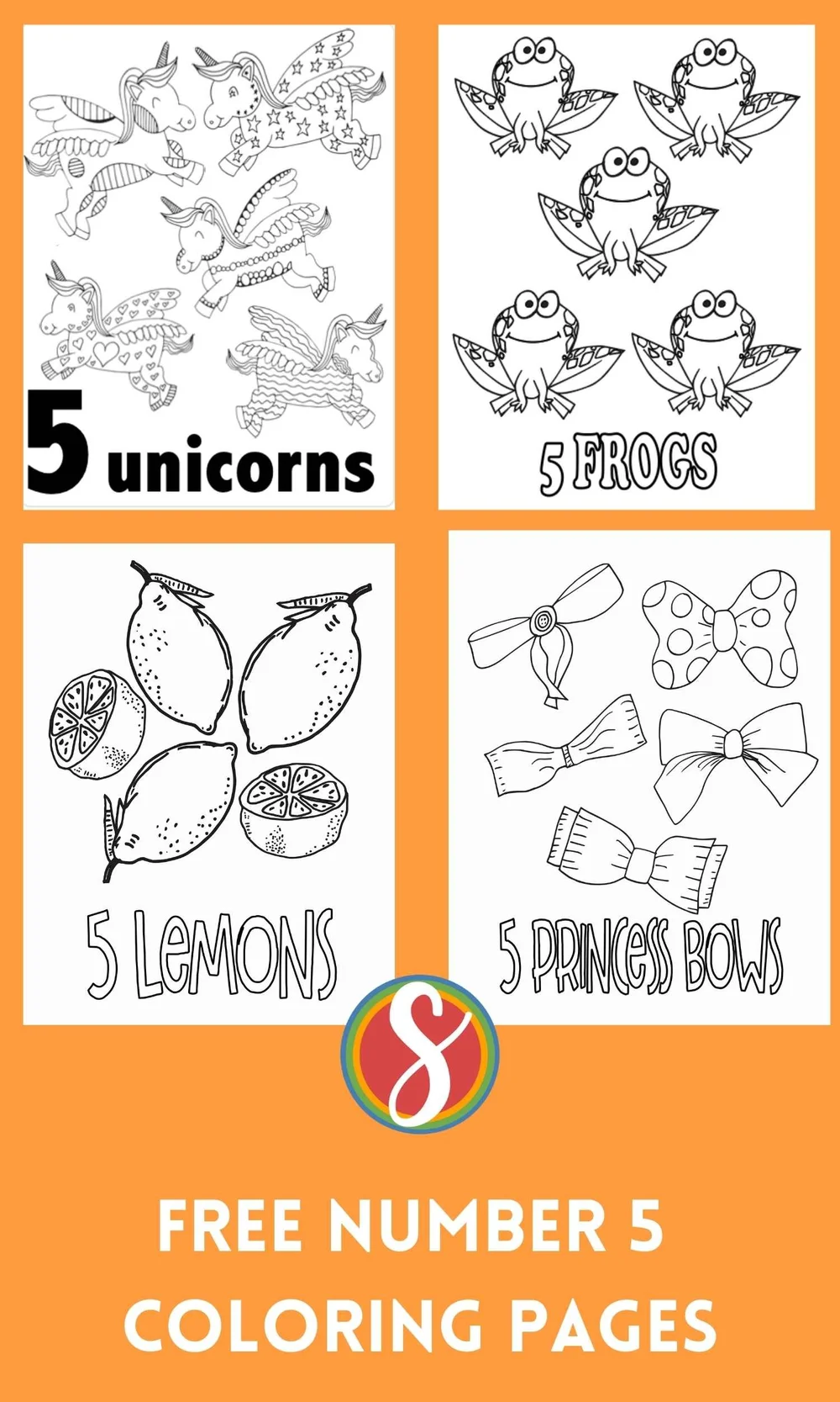10 Free "Number 5" Coloring Pages — Stevie Doodles
