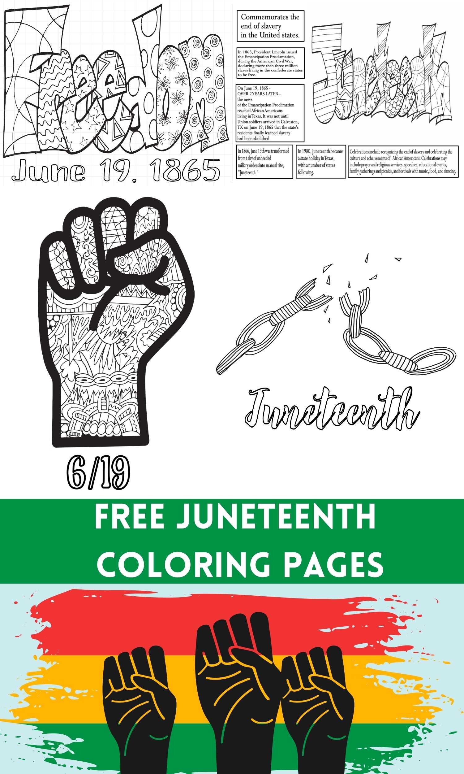 Free Juneteenth Coloring Pages — Stevie Doodles