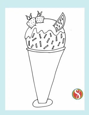 Free Ice Cream Sundae Coloring Page — Stevie Doodles