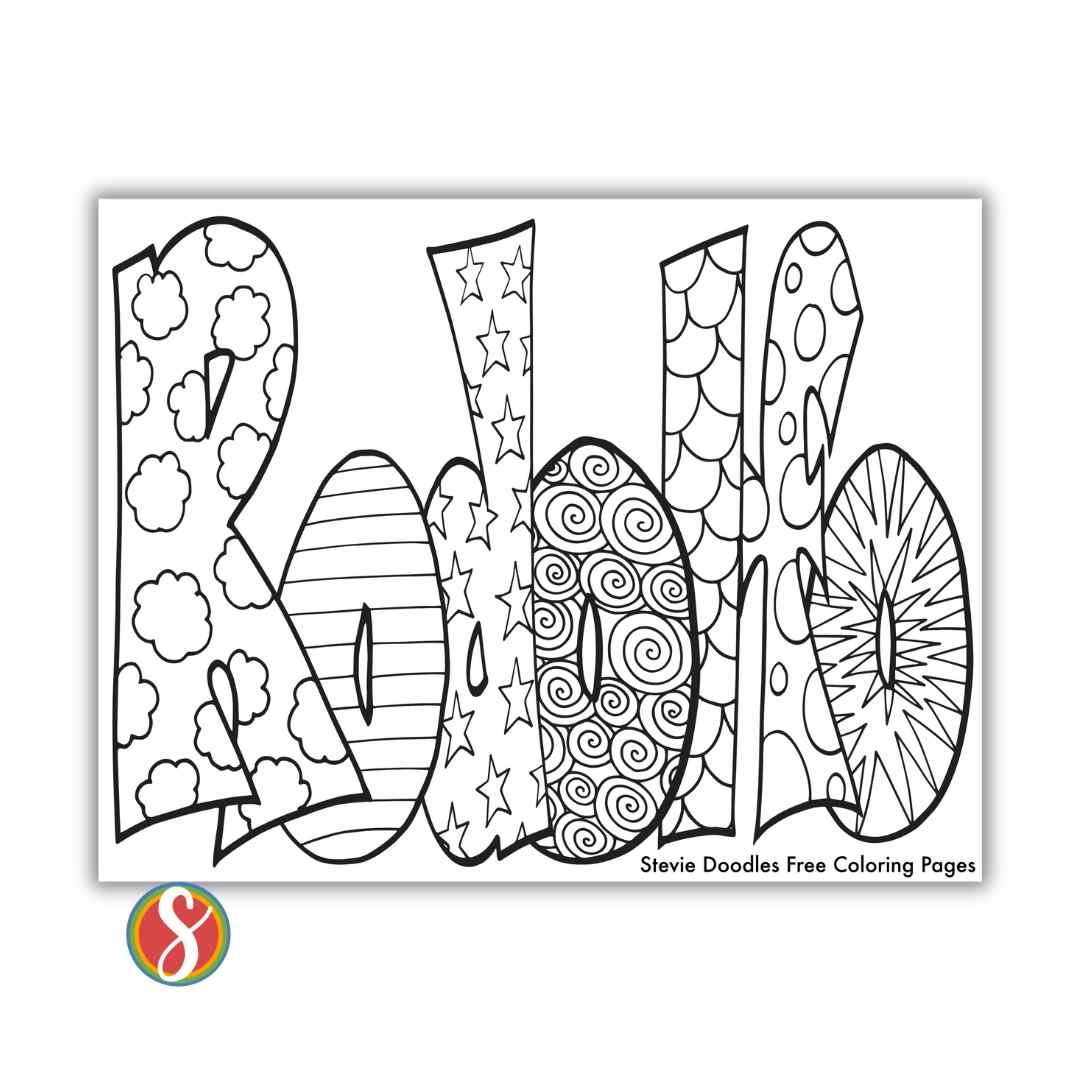 Free RODOLFO Coloring Page — Stevie Doodles