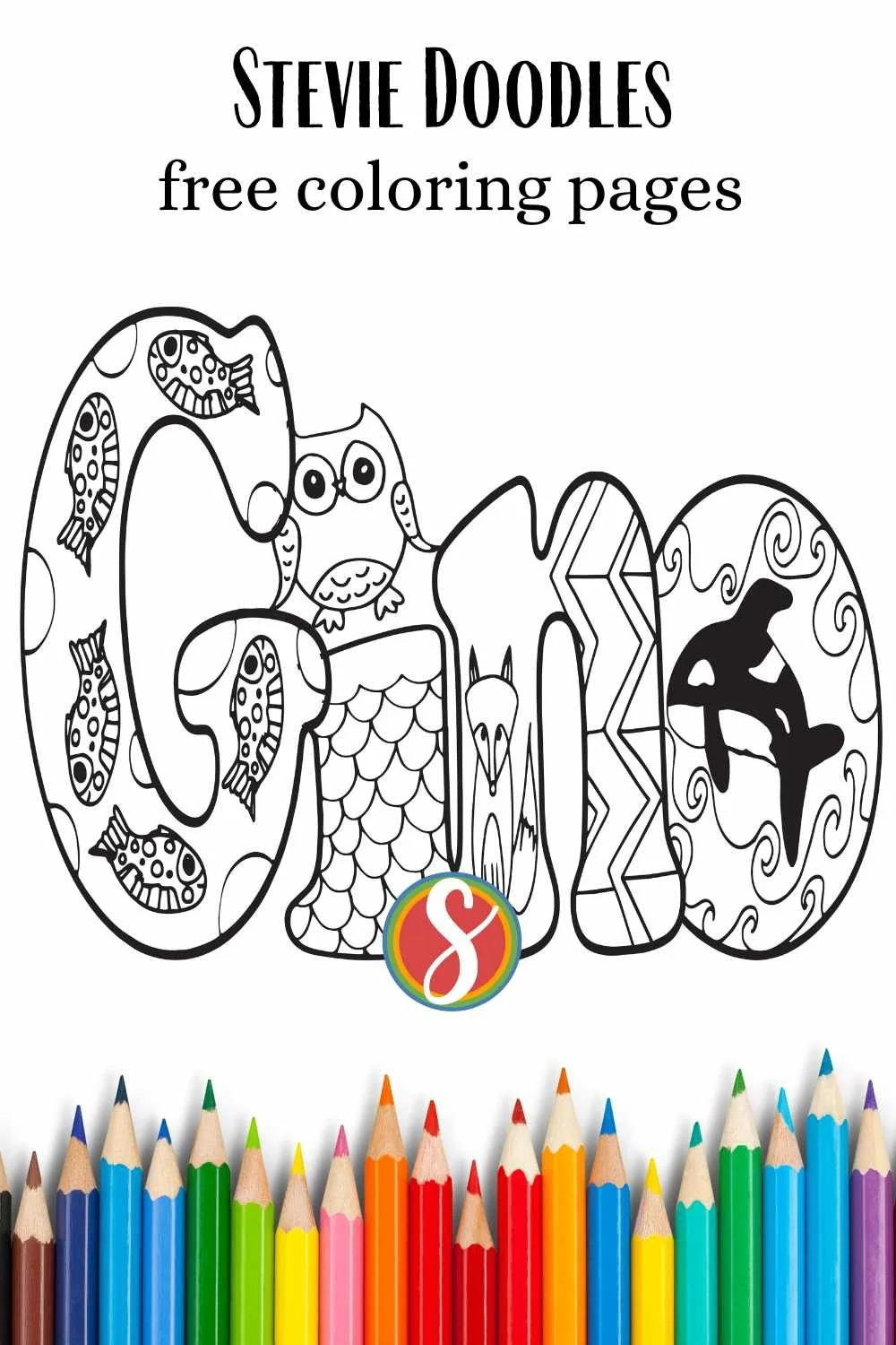 Free GINO Name Coloring Page Printable — Stevie Doodles