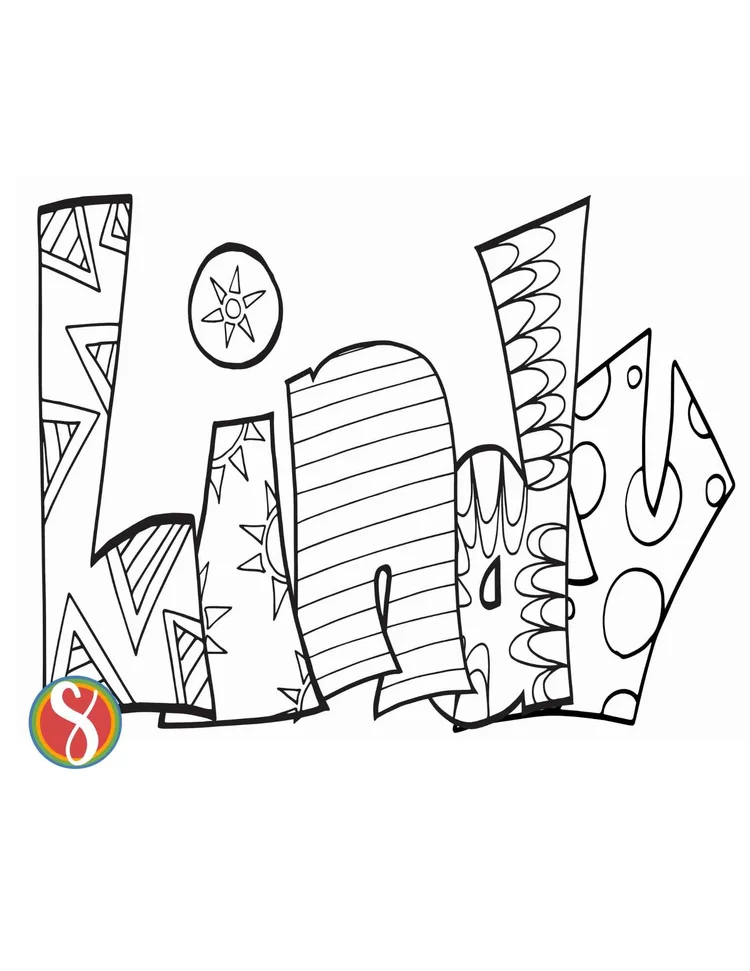 Free Lindy Name Coloring Pages — Stevie Doodles