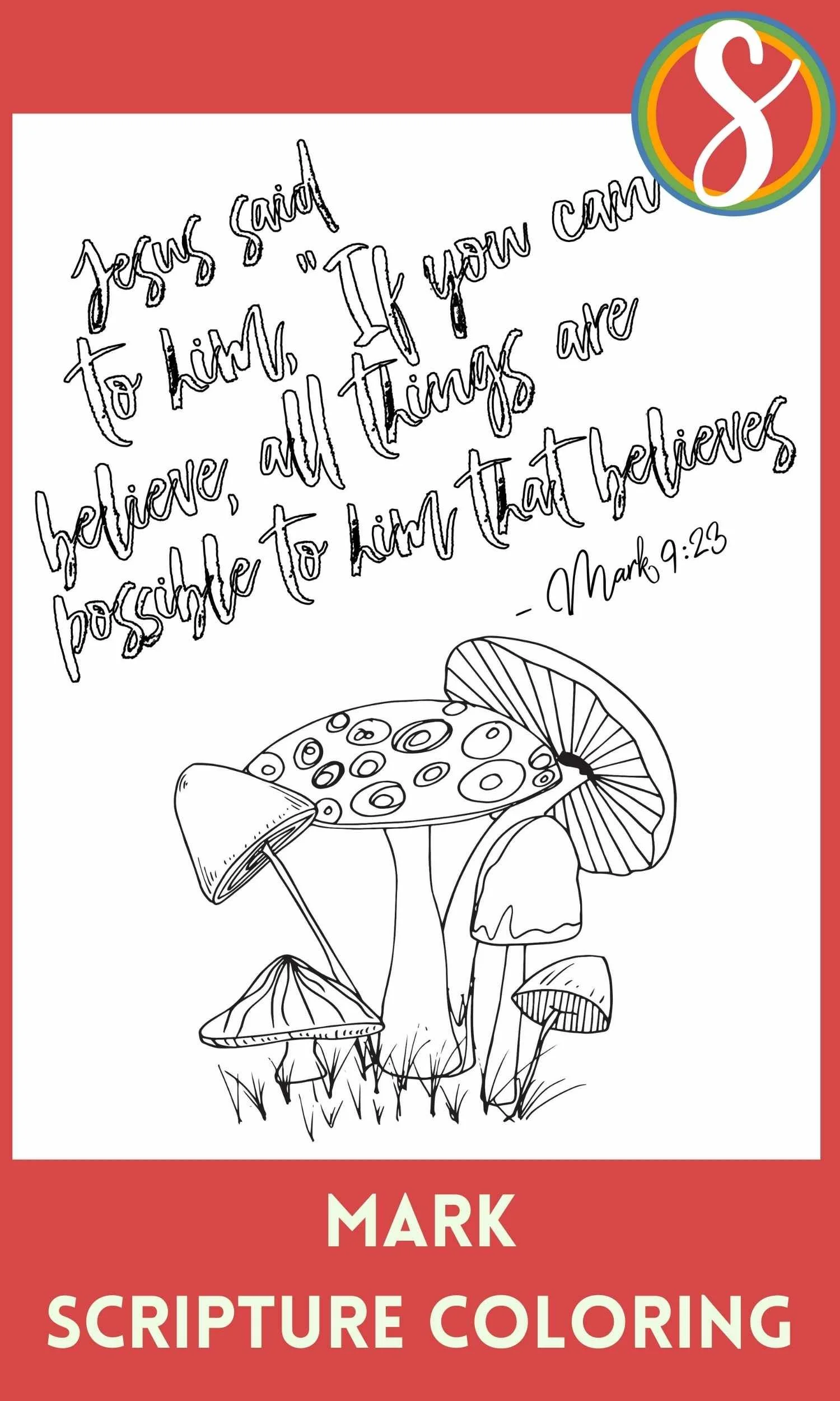 Free Mark Scripture Coloring Pages — Stevie Doodles