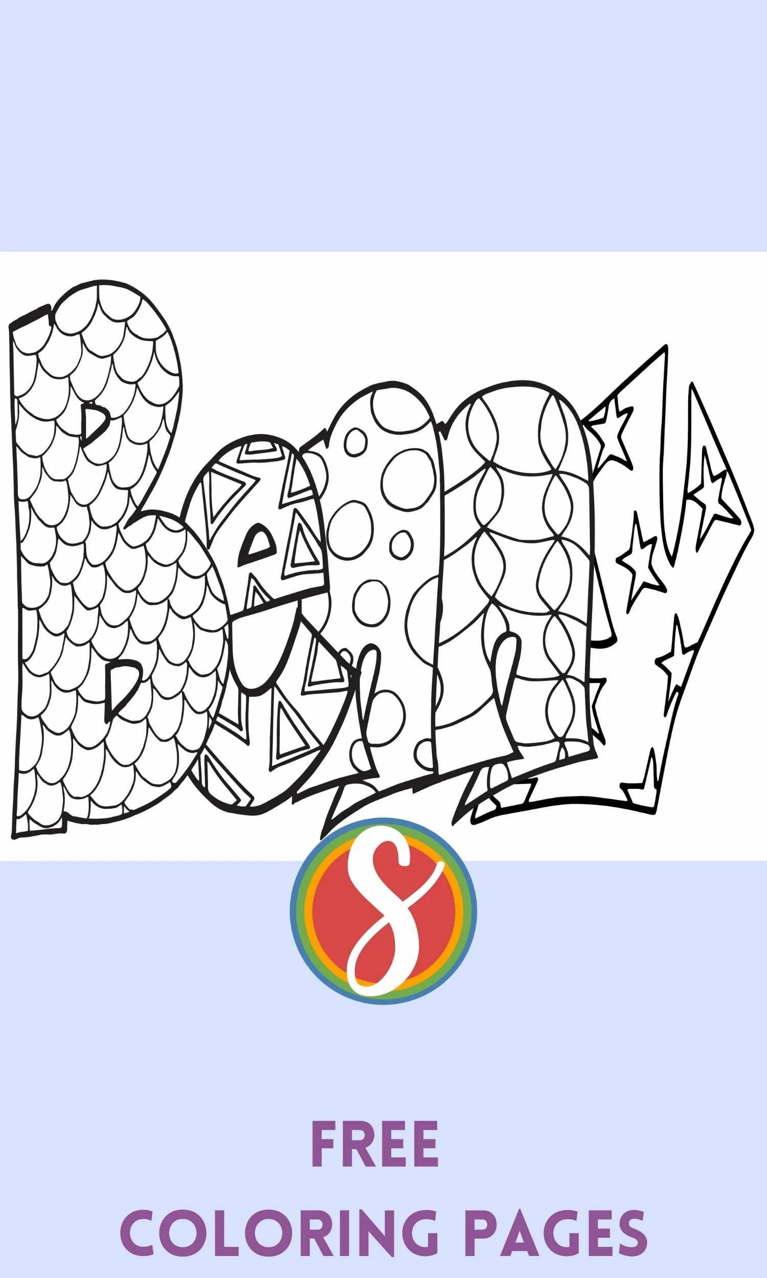 Free Benny Coloring Page Printable — Stevie Doodles