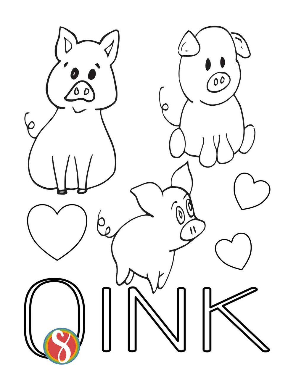 Free Pig Coloring Pages — Stevie Doodles