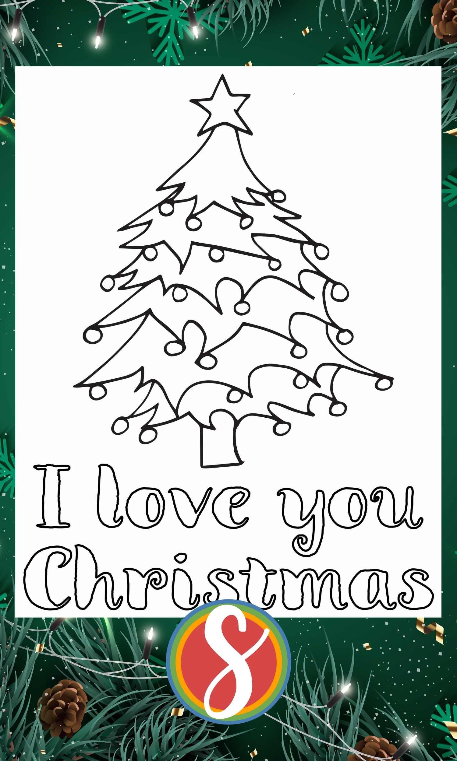 I Love You Christmas Coloring Pages — Stevie Doodles