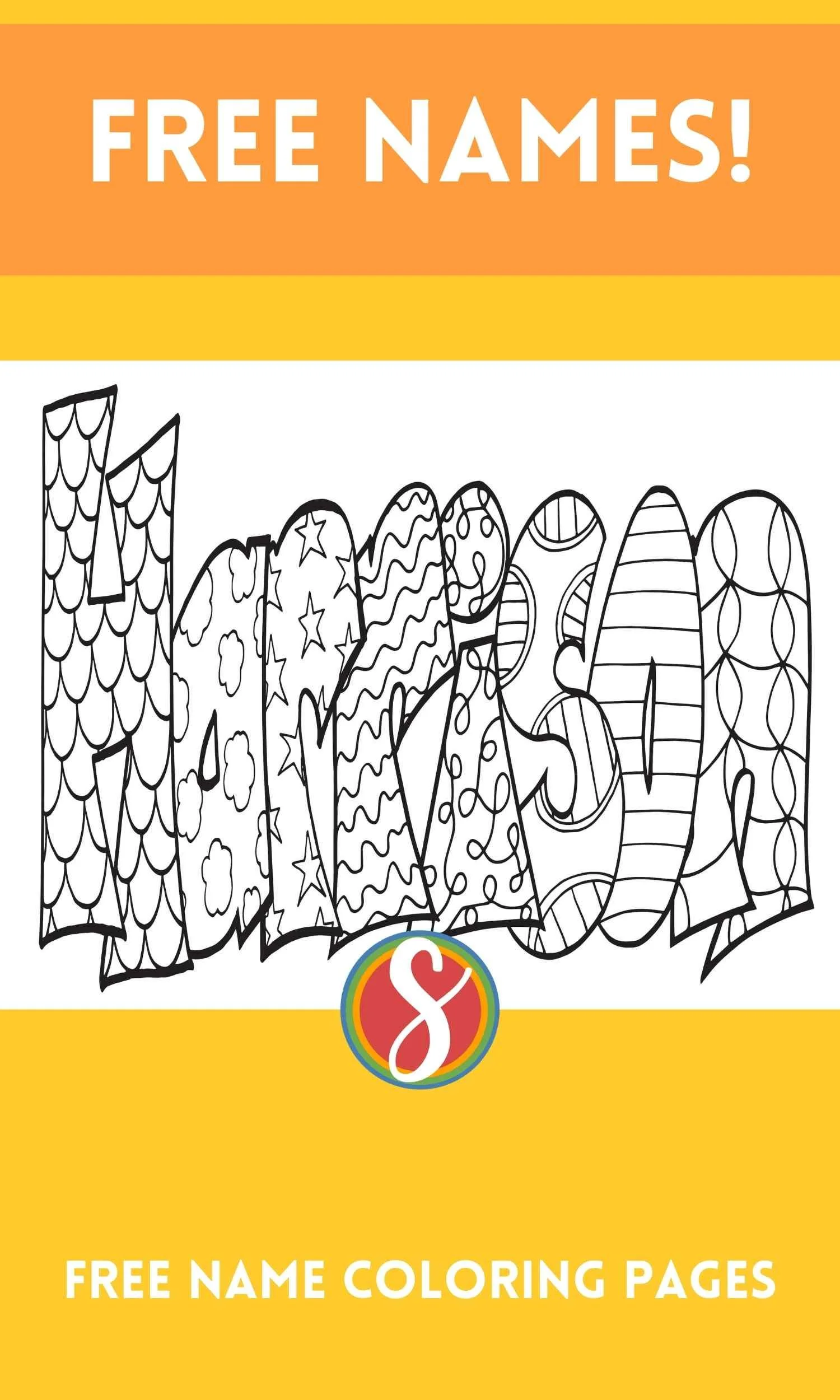 Free HARRISON Name Coloring Page Printable — Stevie Doodles