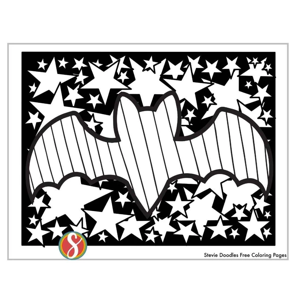 Free Bat Coloring Pages — Stevie Doodles