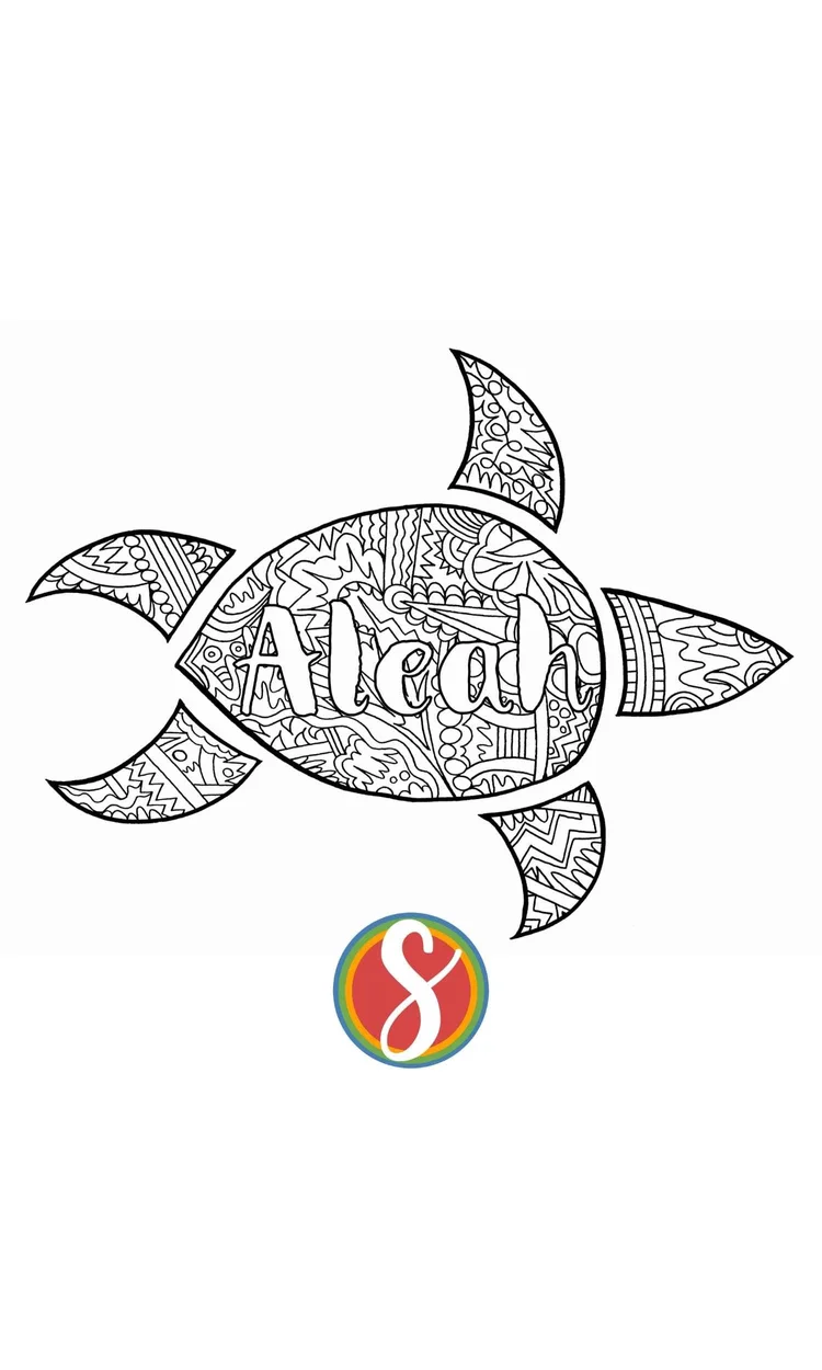 ALEAH Free Name Coloring Page — Stevie Doodles