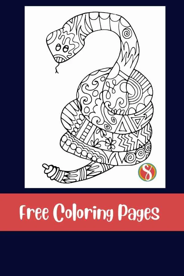 Free Snakes Coloring Page — Stevie Doodles