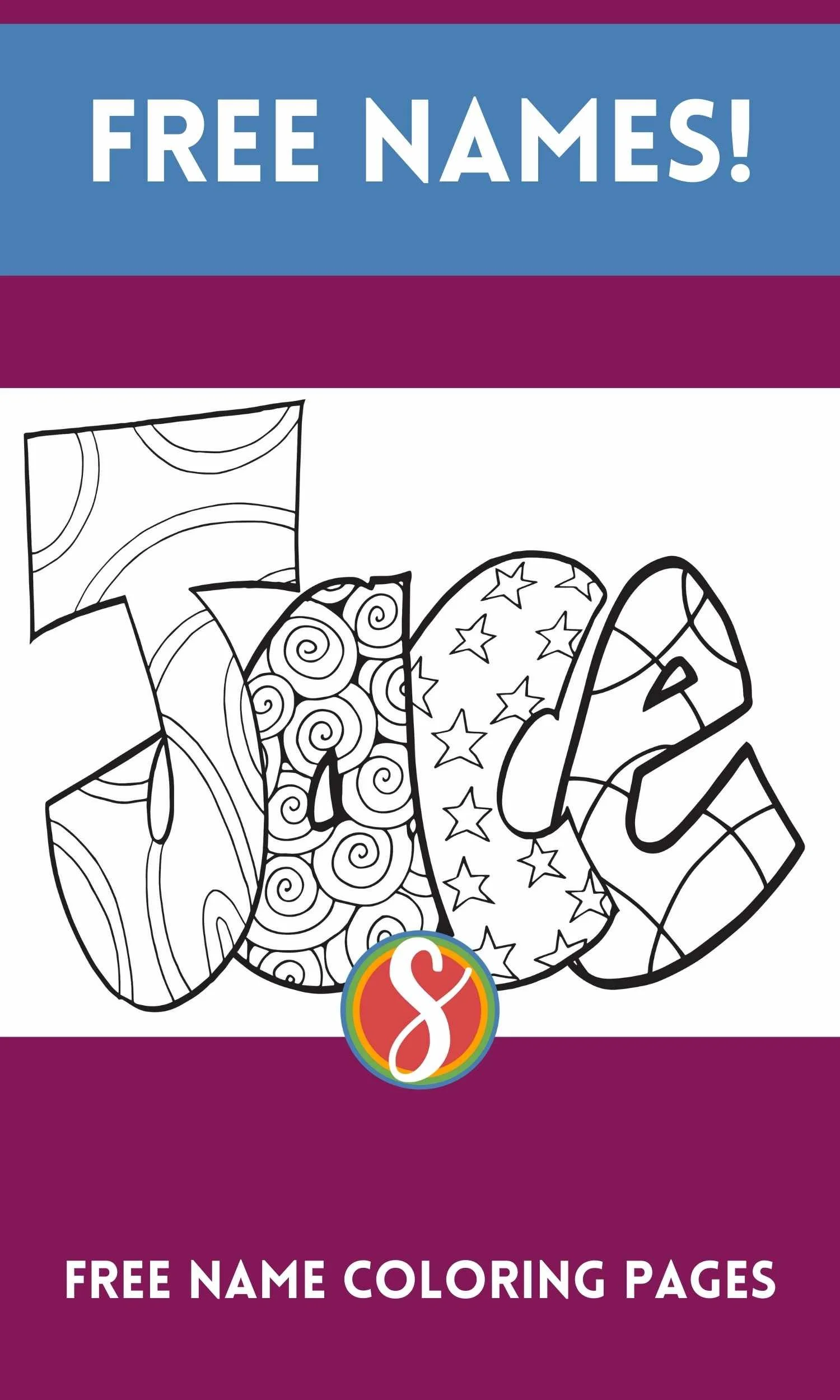 Free JACE Name Coloring Page Printable — Stevie Doodles
