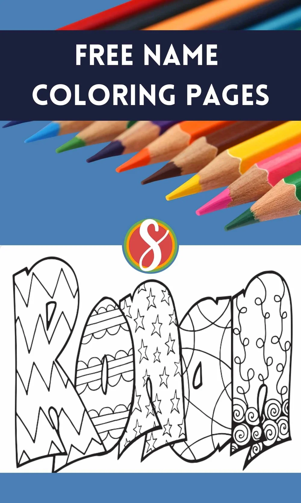 RONAN Free Name Coloring Page — Stevie Doodles