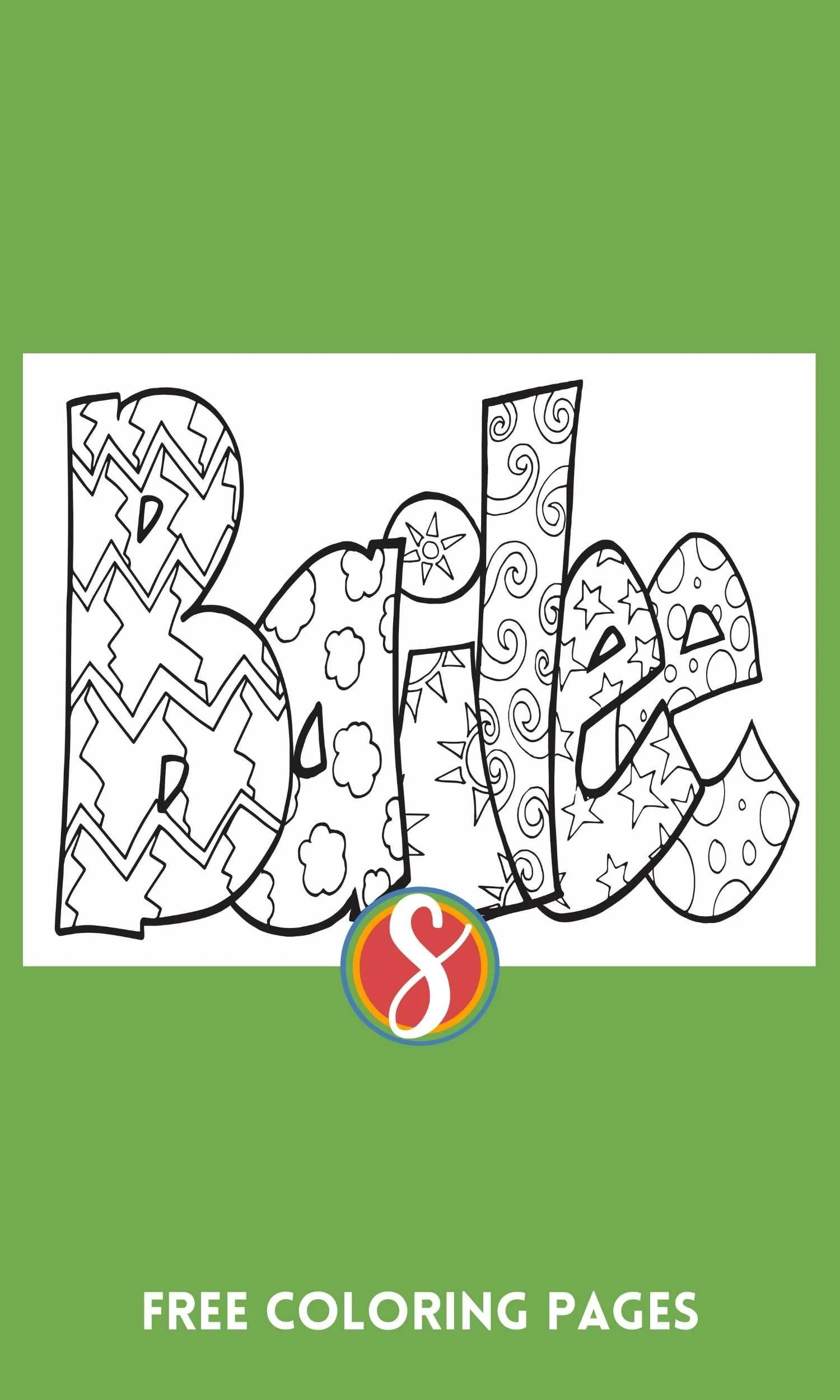 BAILEE Classic Stevie Doodle - Free Coloring Page — Stevie Doodles
