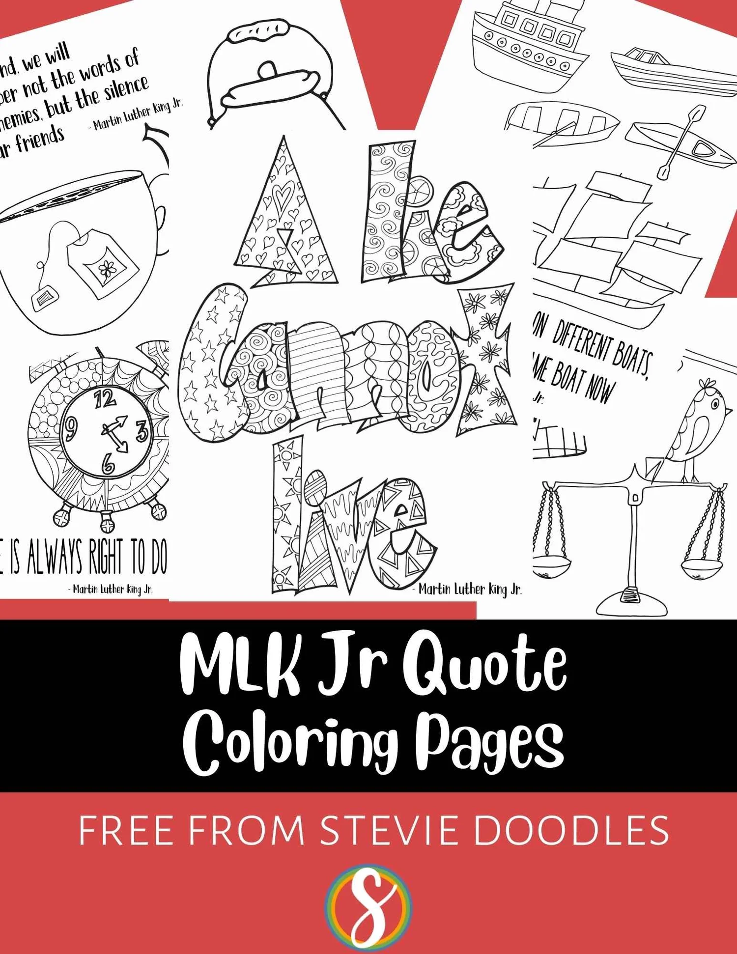 Free MLK Jr Quote Coloring Pages — Stevie Doodles
