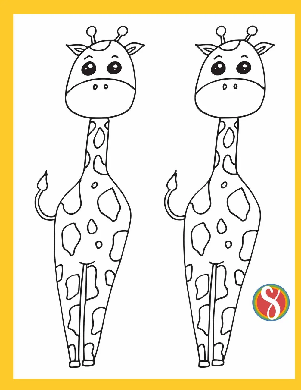 Free Giraffe Coloring Pages — Stevie Doodles