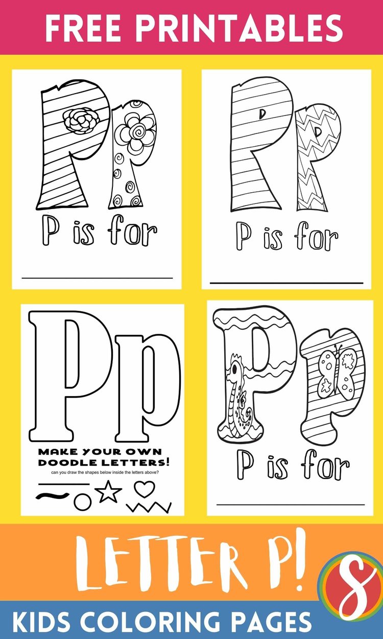 Free Letter P Coloring Pages — Stevie Doodles