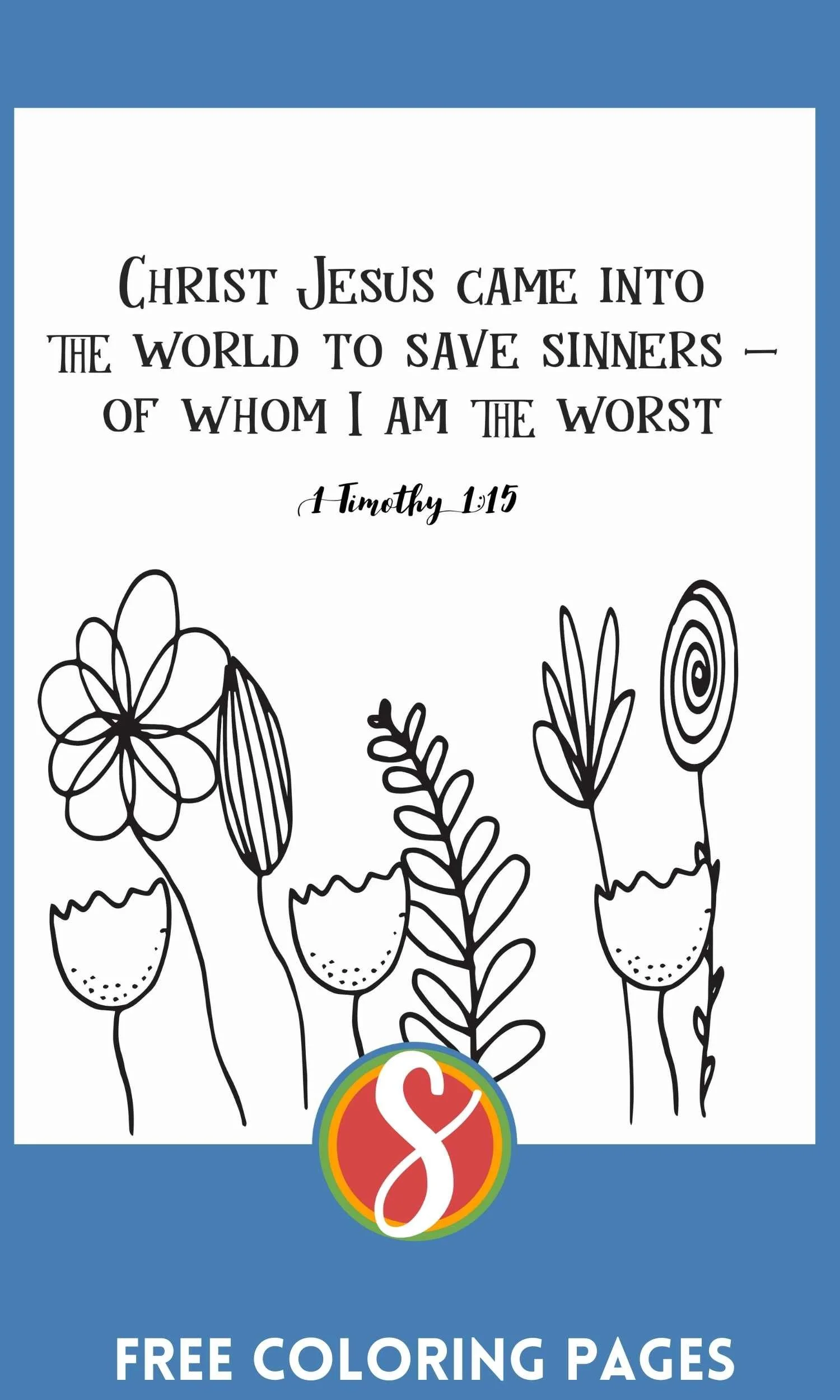 Free 1 Timothy Scripture Coloring Pages — Stevie Doodles