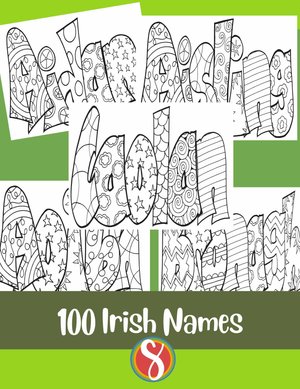 100 Irish Names + Coloring Pages — Stevie Doodles