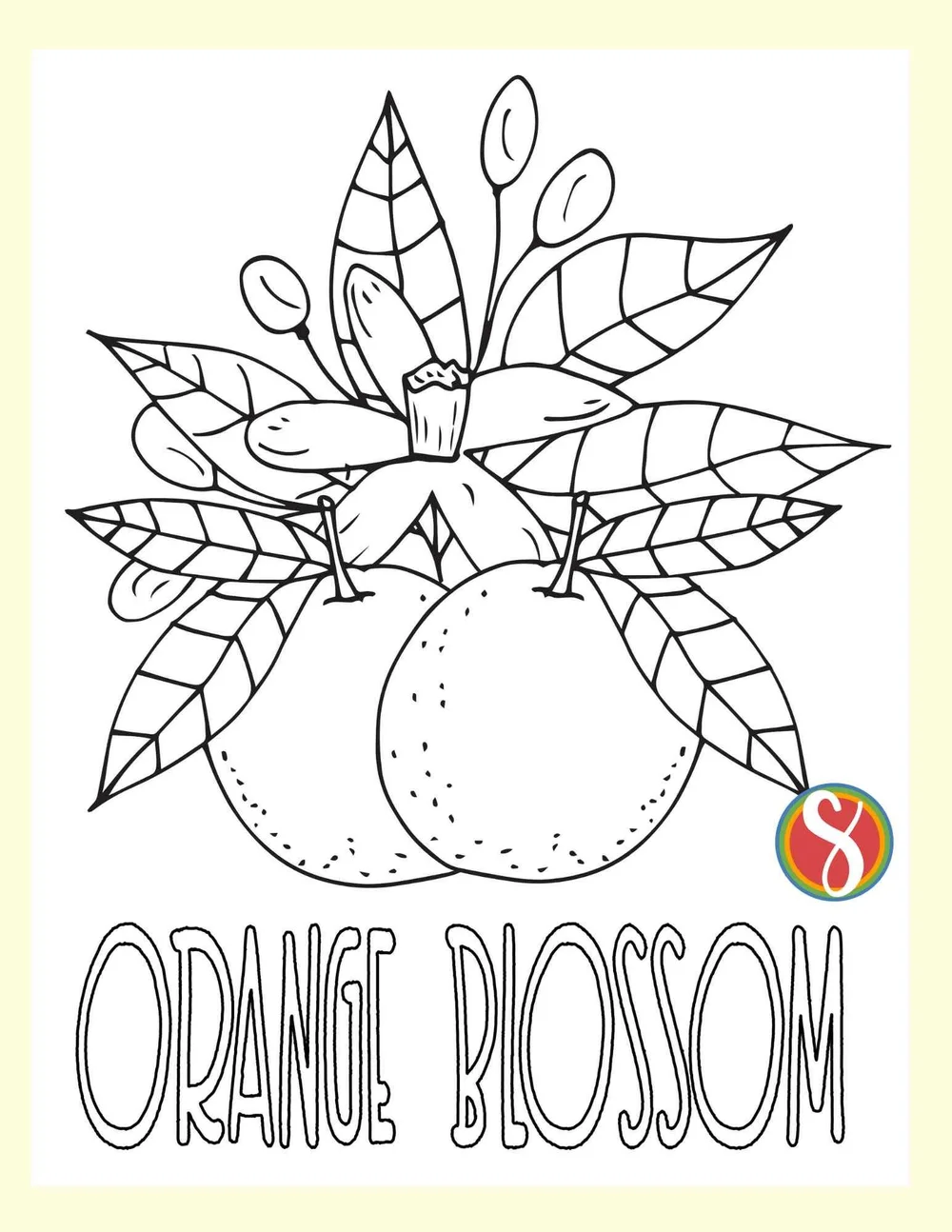 Free Orange Blossom Coloring Pages — Stevie Doodles