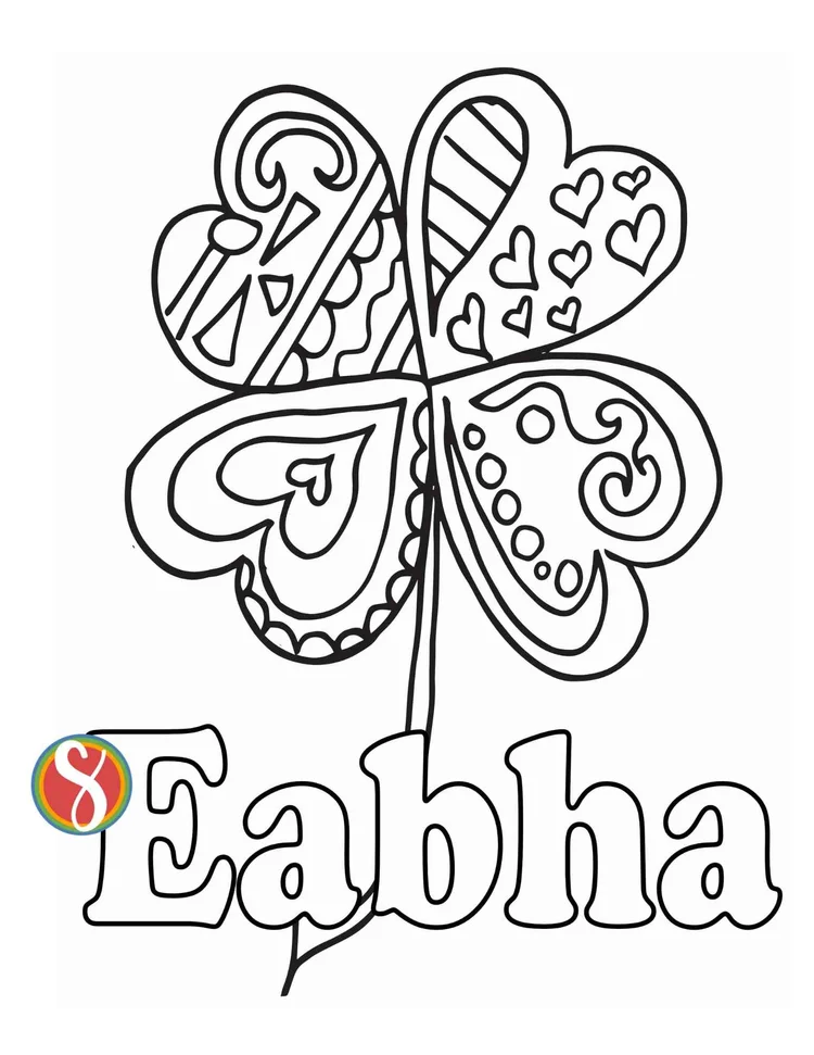 Free EABHA Name Coloring Pages — Stevie Doodles