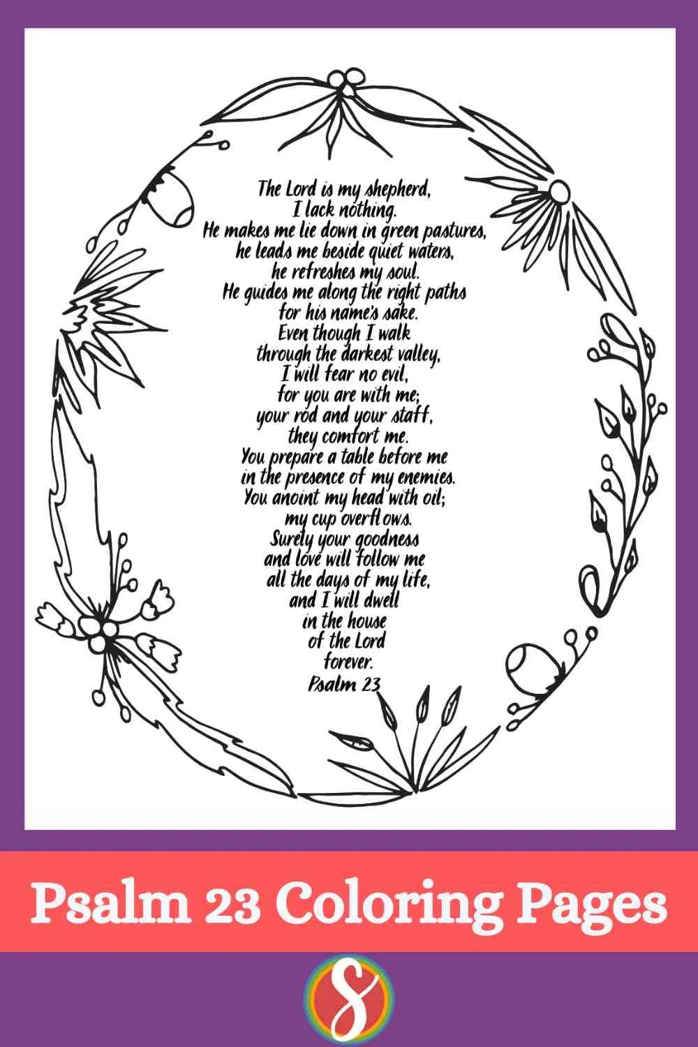 Free Psalm 23 Coloring Pages — Stevie Doodles