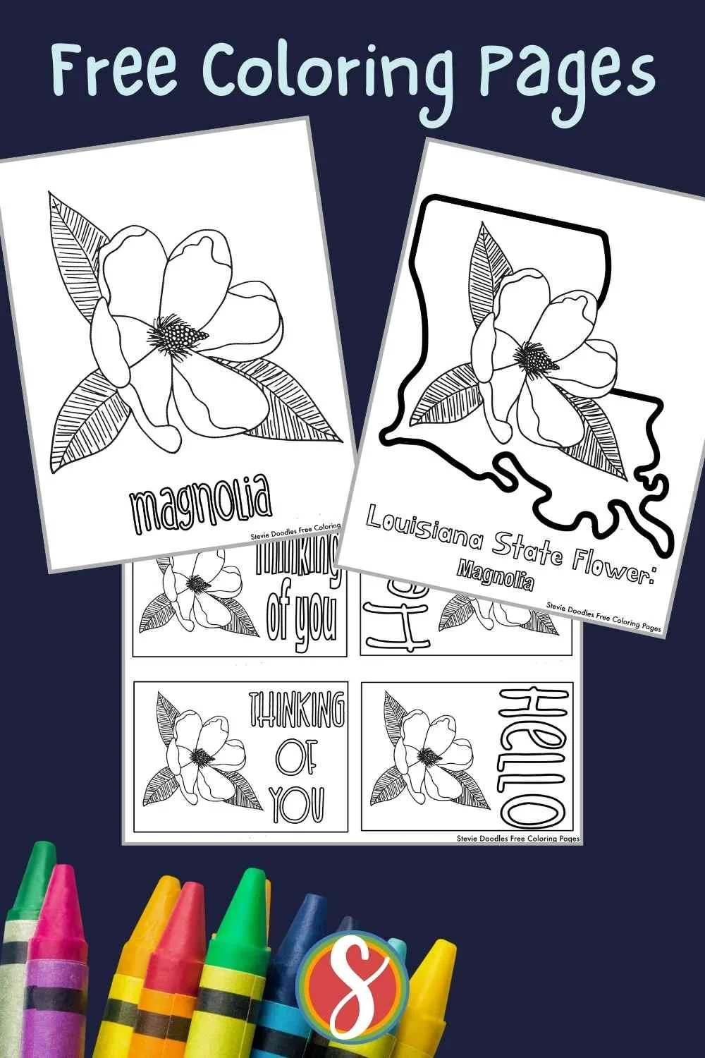 Free Magnolia Coloring Pages — Stevie Doodles