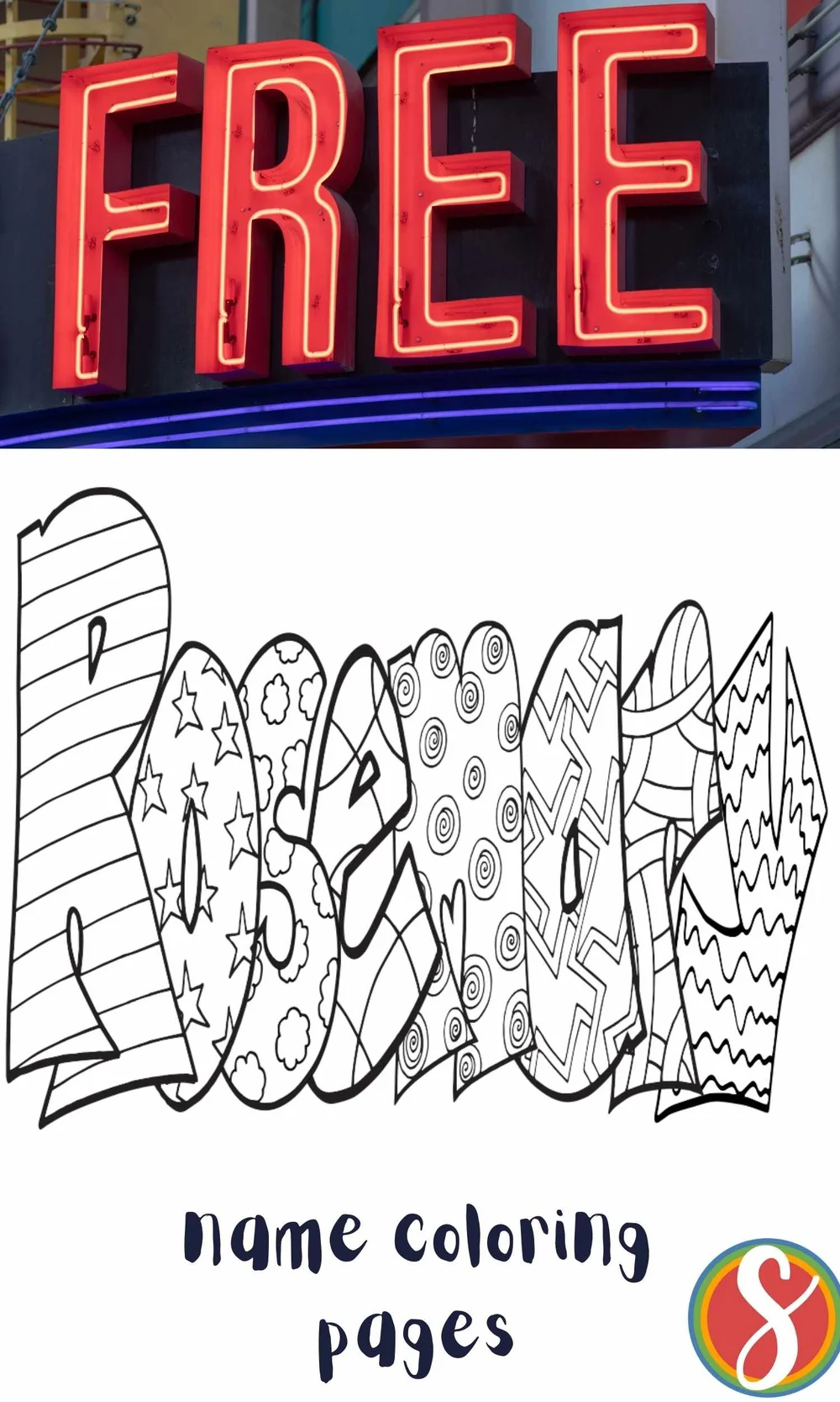 ROSEMARY Free Name Coloring Page — Stevie Doodles