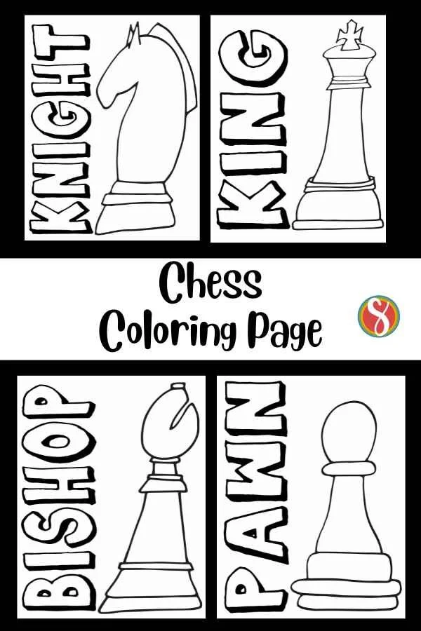 Free Chess Coloring Pages — Stevie Doodles