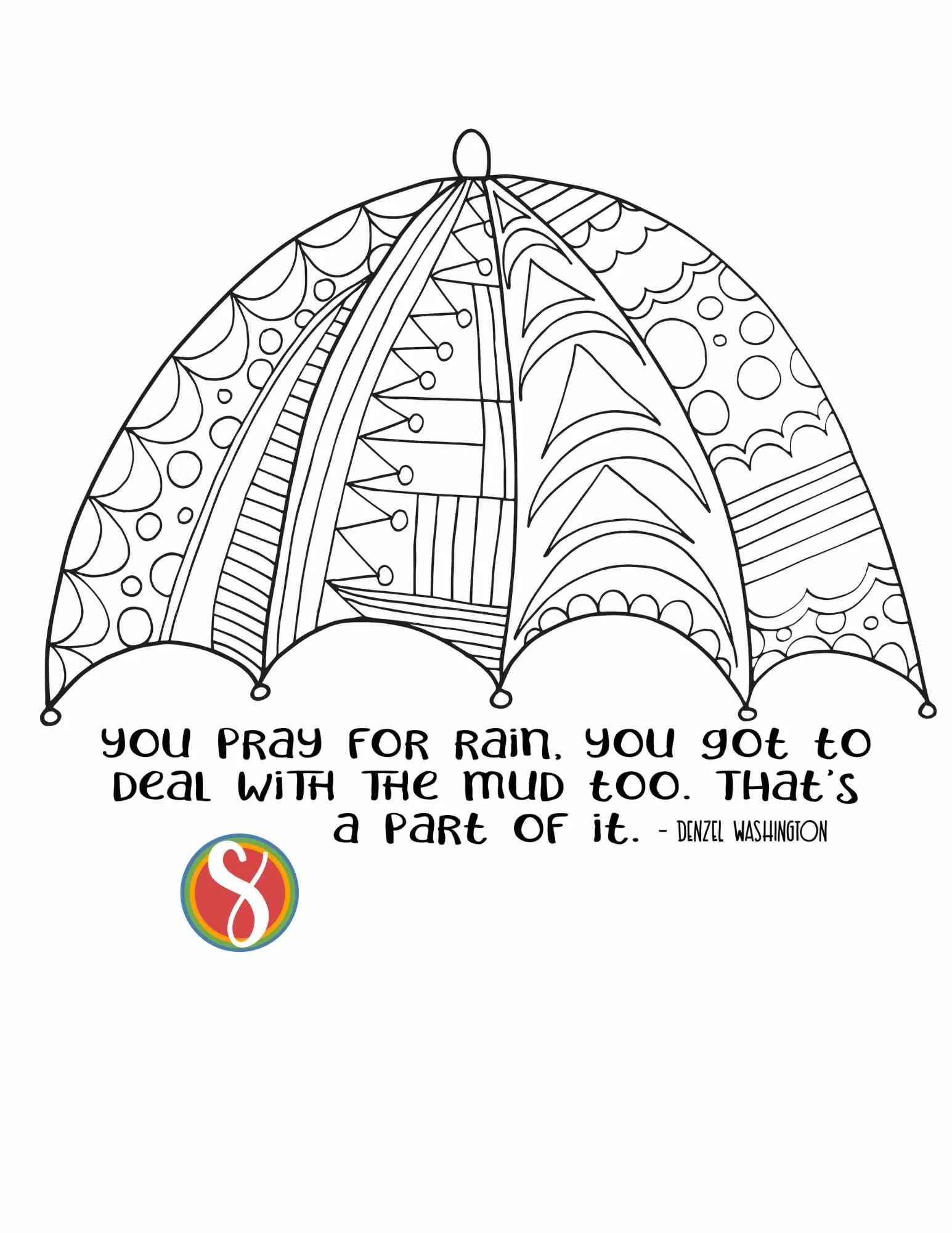 Free Umbrella Coloring Pages — Stevie Doodles