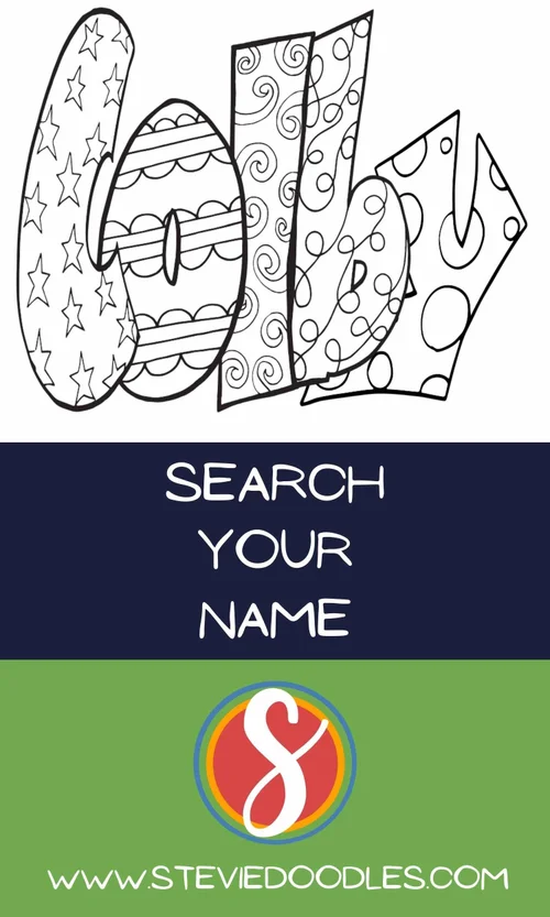COLBY Free Name Coloring Page — Stevie Doodles